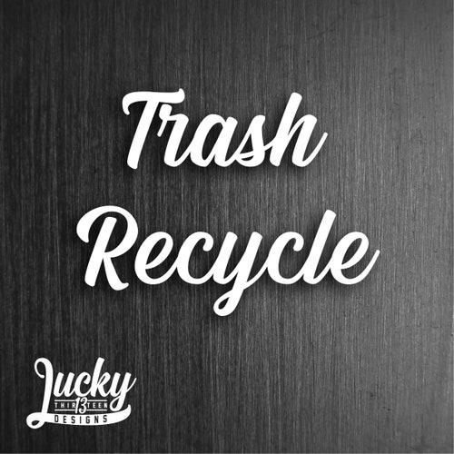 Recycle and Trash Indicator Script Decals / Recycle/ Trash / - Etsy