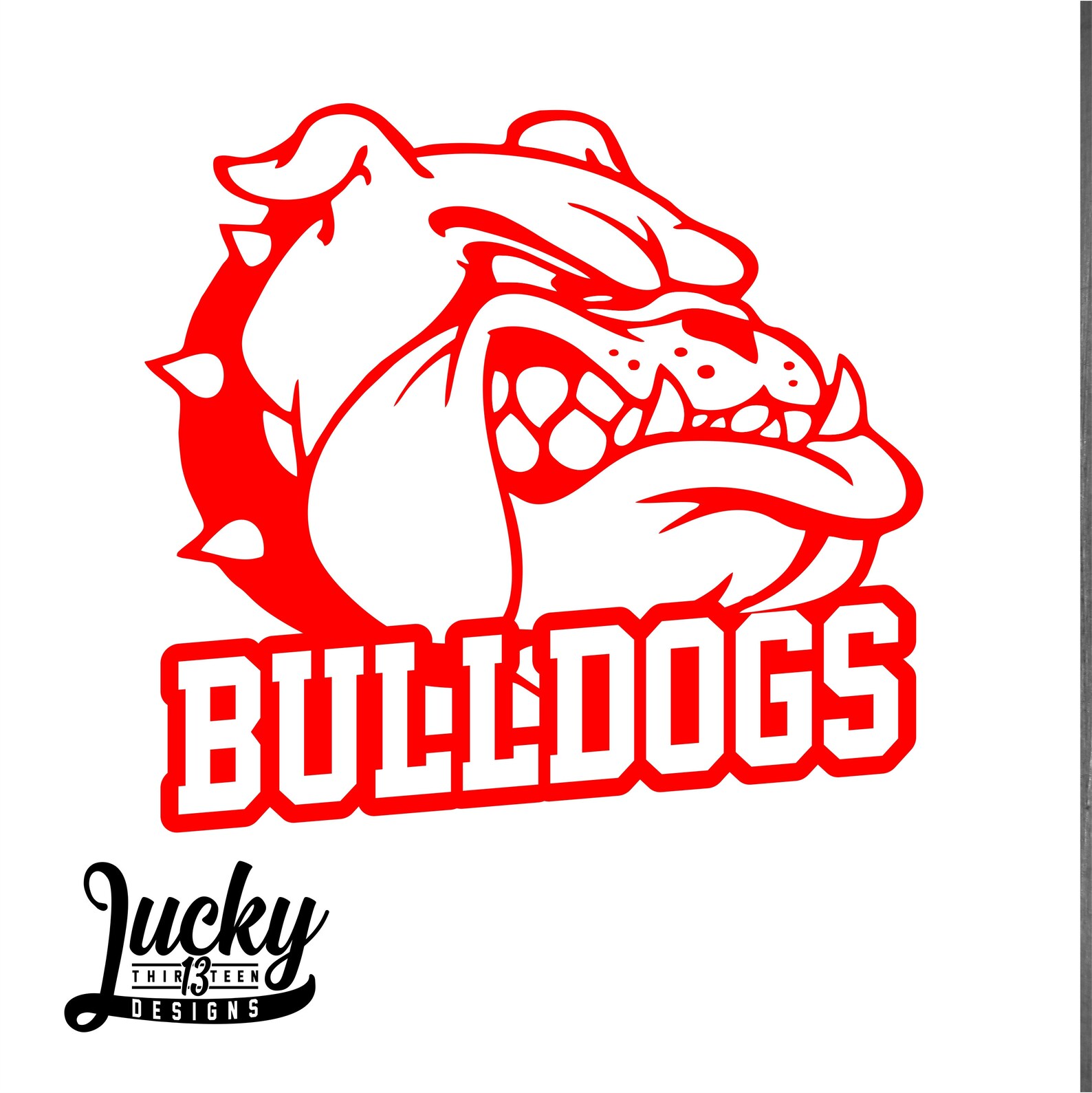 Bulldogs Mascot with Text vinyl sticker | Etsy
