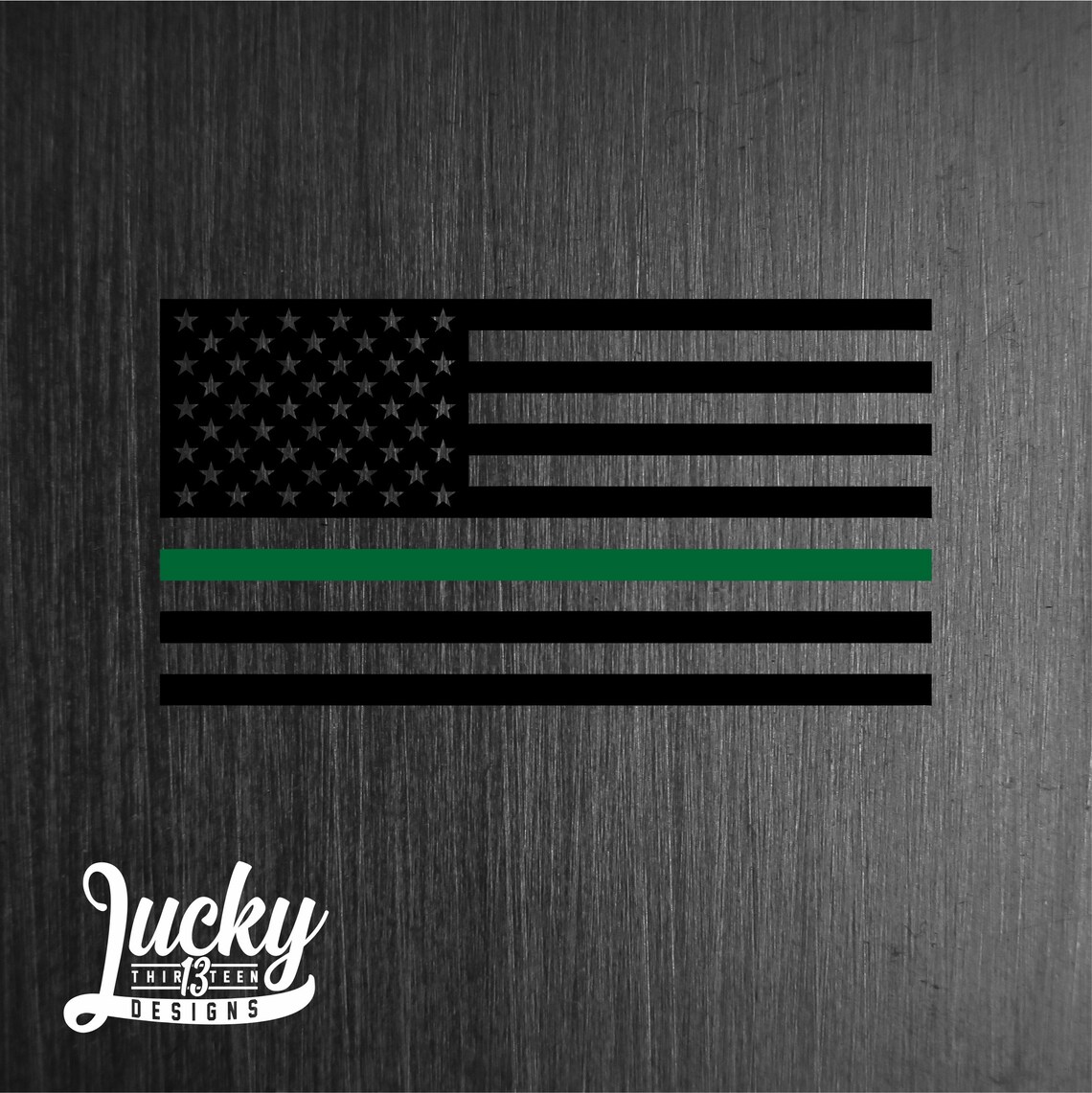 Thin Green Line Flag Decal - Etsy