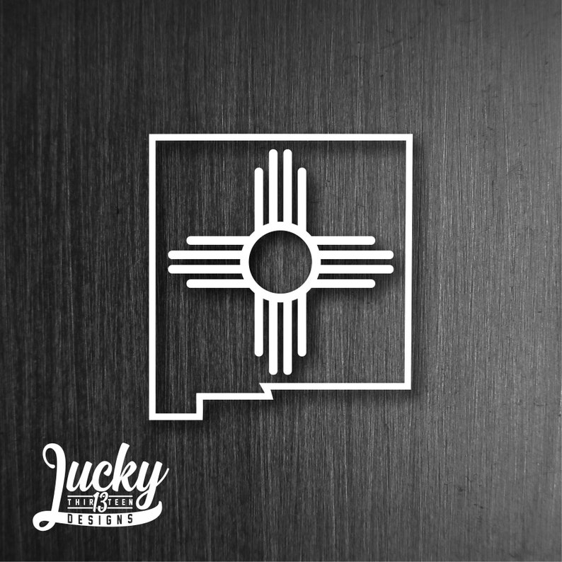NM State With Zia Vinyl Decal - Etsy
