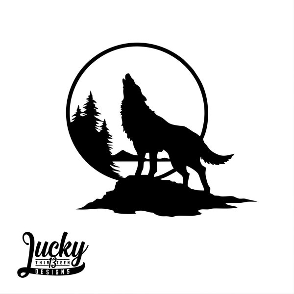 Wolf Howling at Moon - Etsy