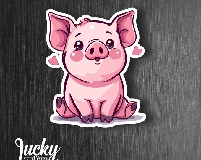 Cute Pig Vinyl Decal - Etsy