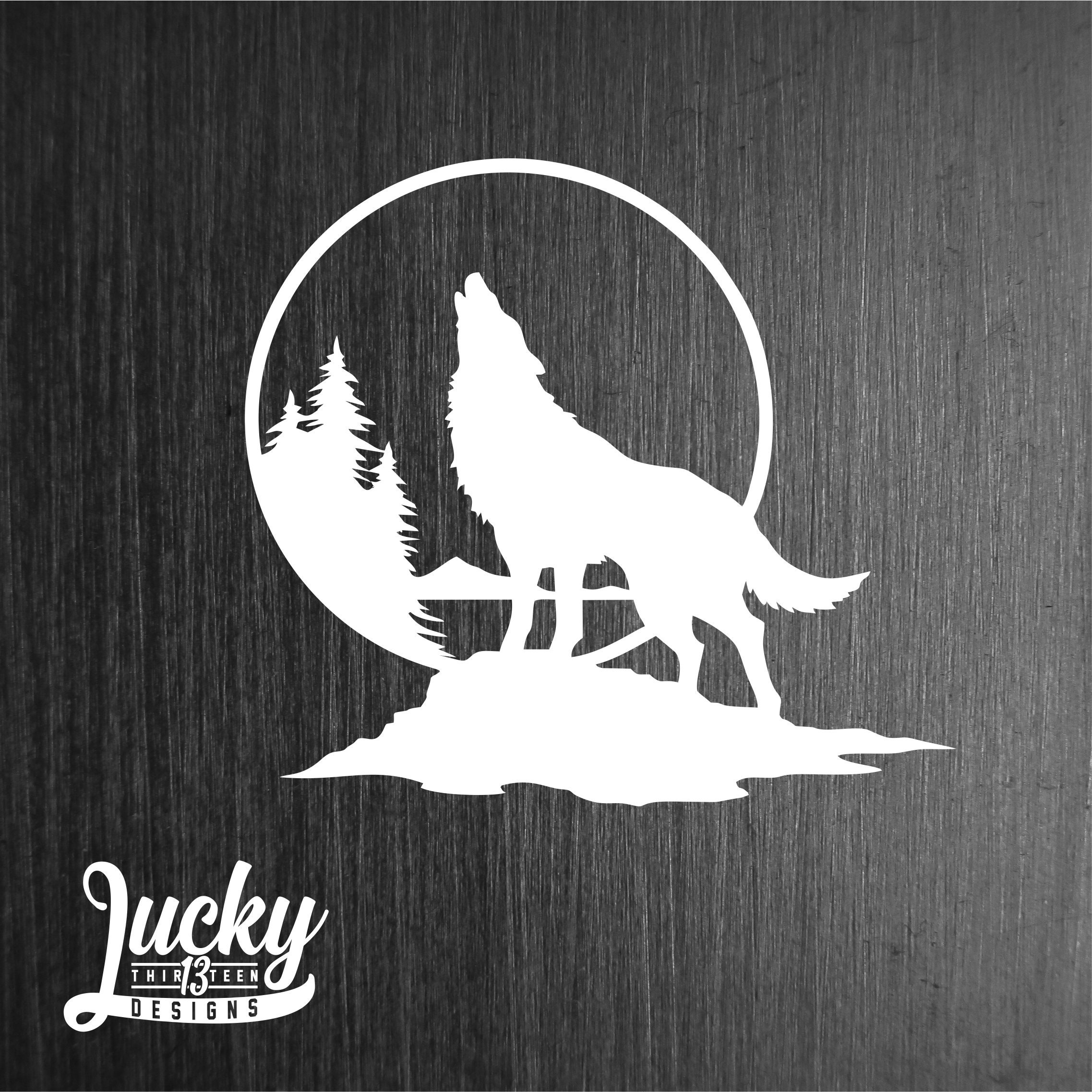 Wolf Howling at Moon Vinyl Decal - Etsy