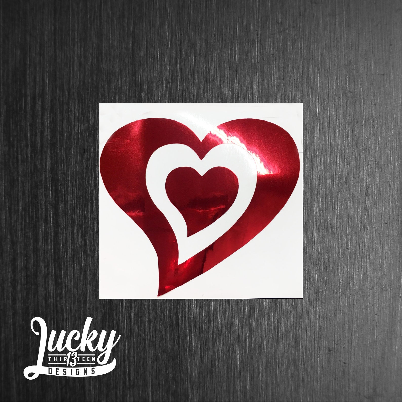 Red Chrome Heart | Etsy