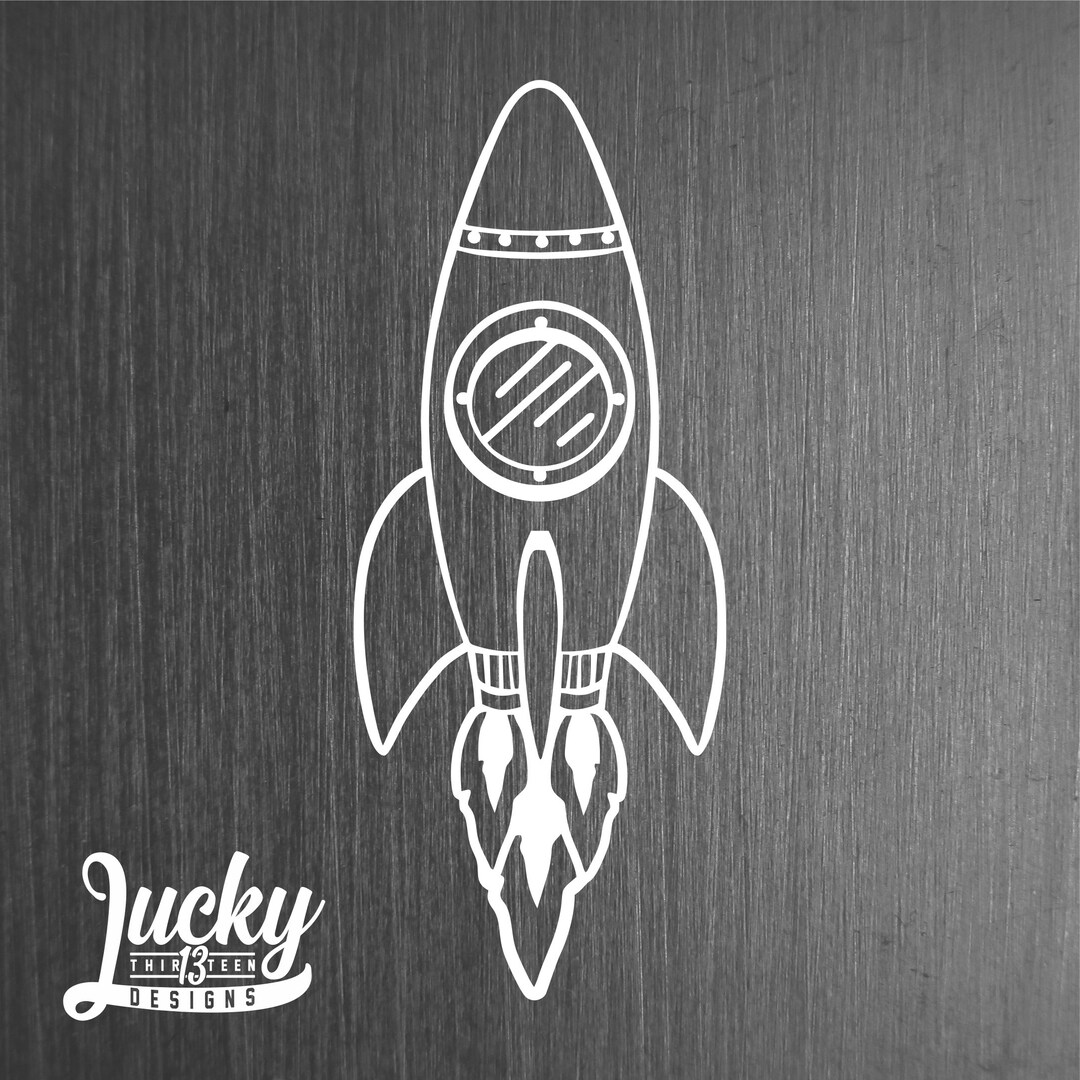 Rocket Ship Vinyl Decal - Etsy