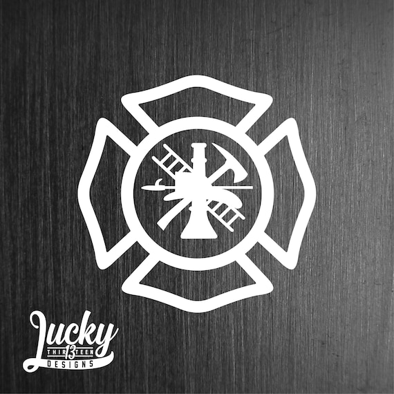 Fire fighter Maltese cross vinyl logo | Etsy