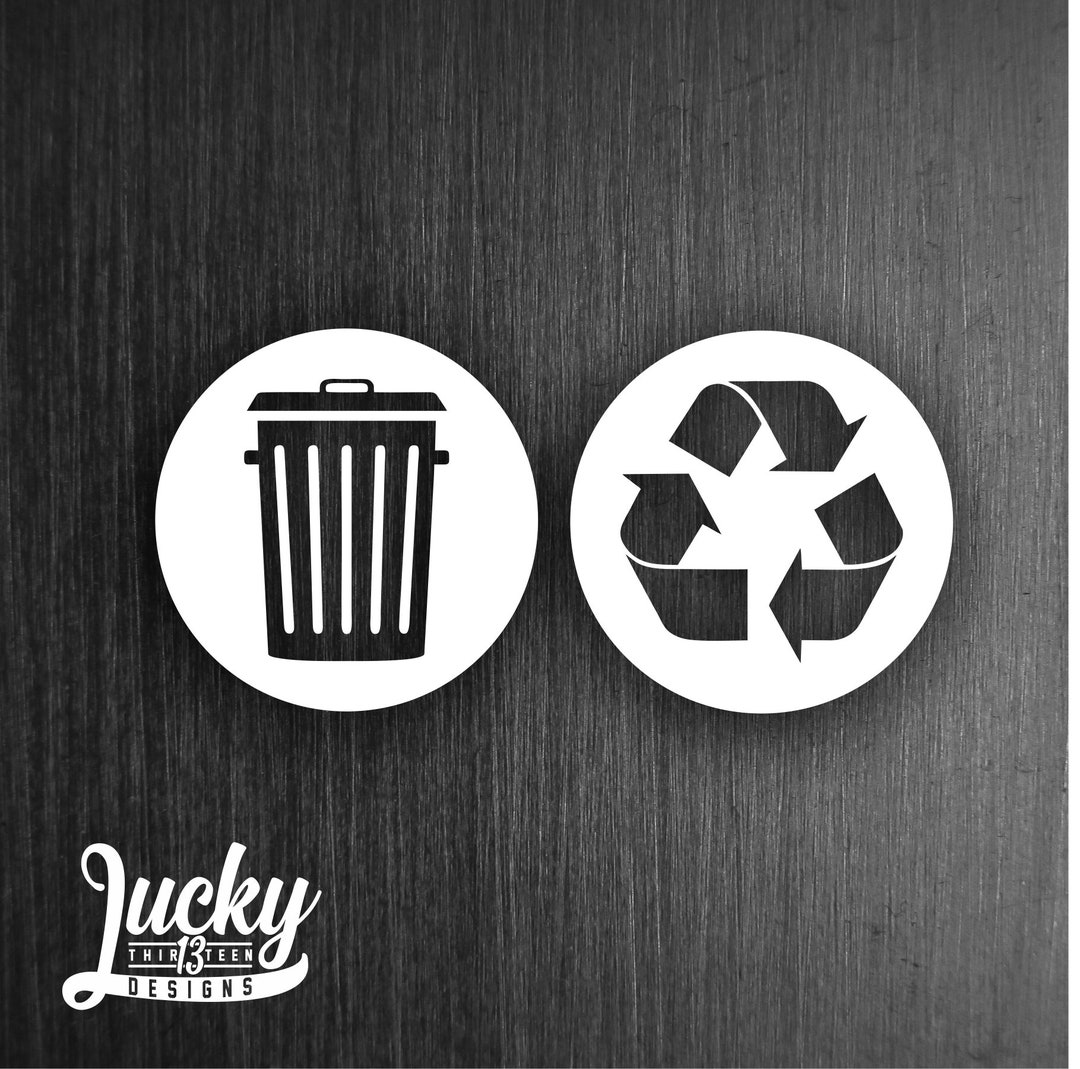 Circle Trash and Recycle Decal Sticker Set - Etsy