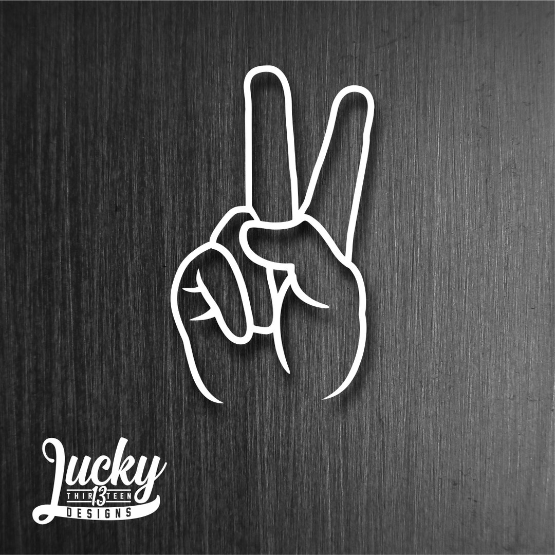 Peace Hand Symbol Vinyl Decal - Etsy