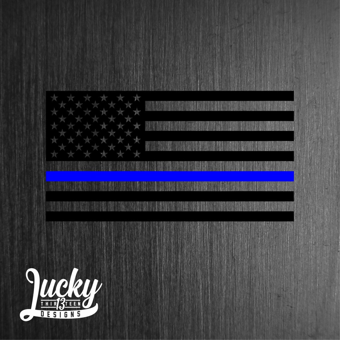 Thin Blue Line American Flag Vinyl Decal - Etsy