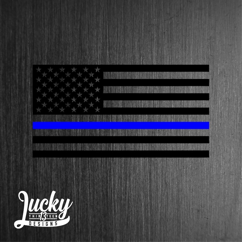 Thin Blue Line Flag Svg - Etsy