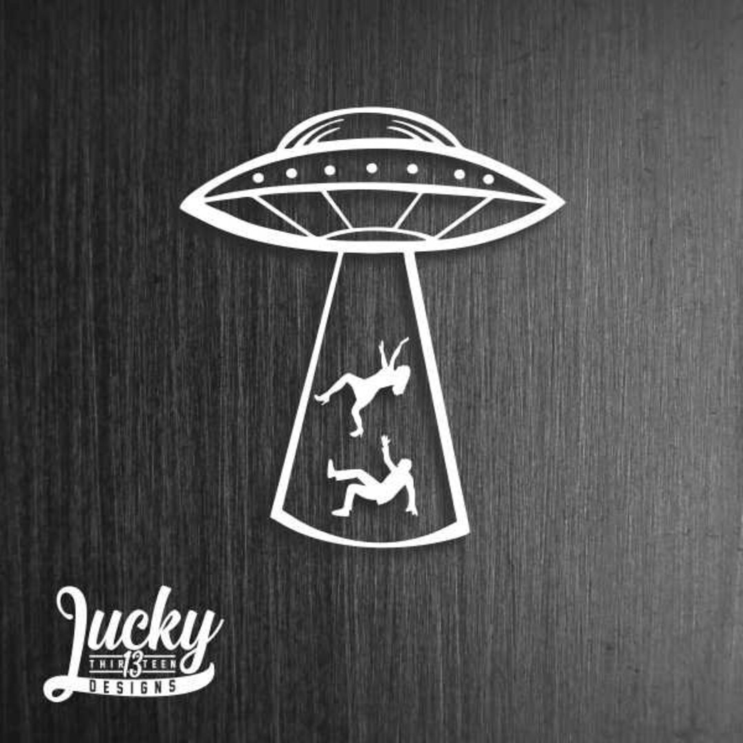 UFO Abduction Couple Vinyl Decal - Etsy