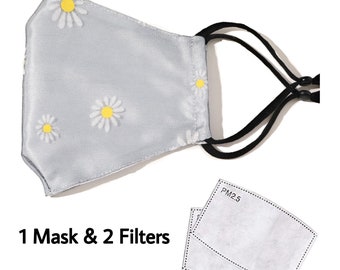 Adjustable & Reusable Face Mask W Filter Pocket 3 Layers | Etsy