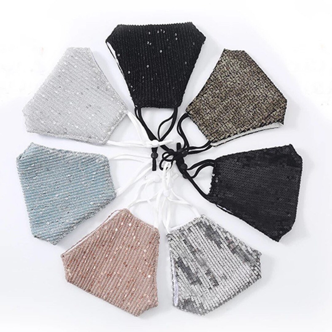 Sequin Face Mask | Mask for Women | Lightweight, Comfortable, Double ...