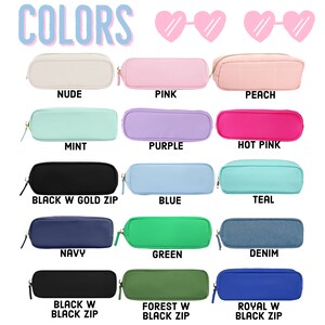 SEWN ON! Personalized Pencil Case - Custom Patch Nylon Slim Pouch - Pen ...