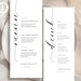Minimalist Wedding Menu Template, Morden Elegant Fully Editable ...