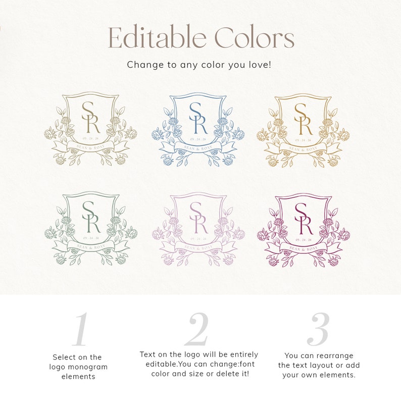Editable Wedding Logo Design Template, Wedding Branding,editable ...