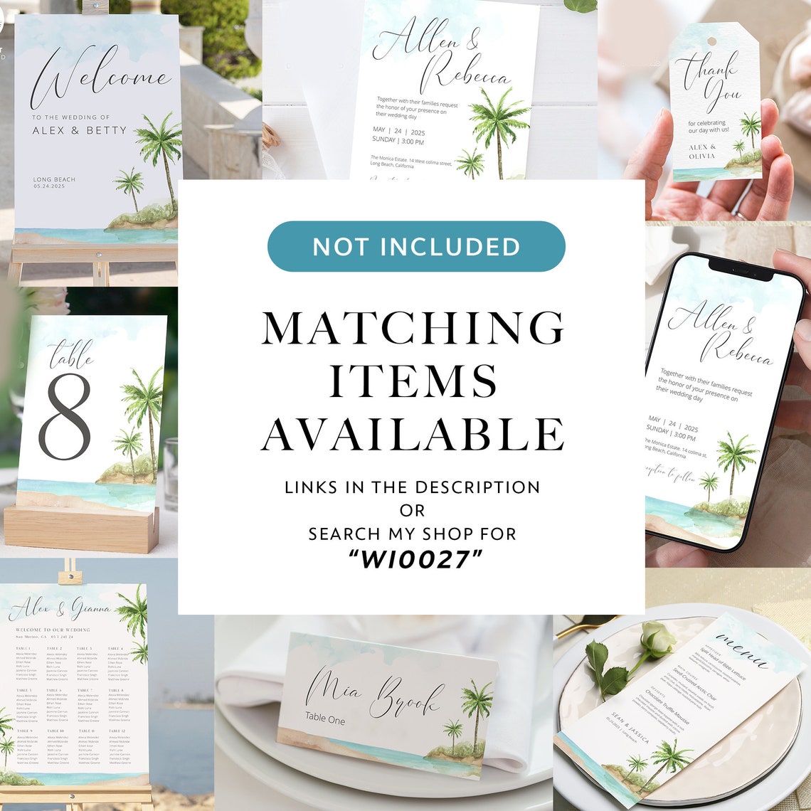 Beach Ocean Themed Wedding Table Number Card Template - Etsy