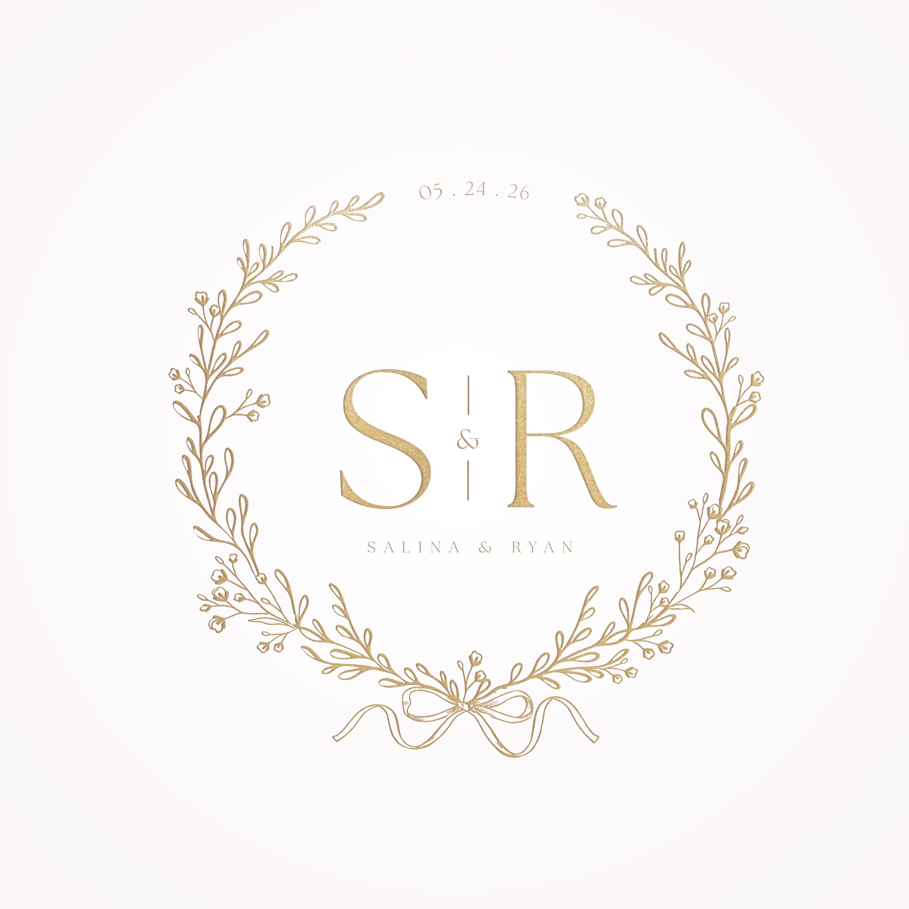 Floral Wedding Logo Template, Editable Monogram Logo,premade Logo ...