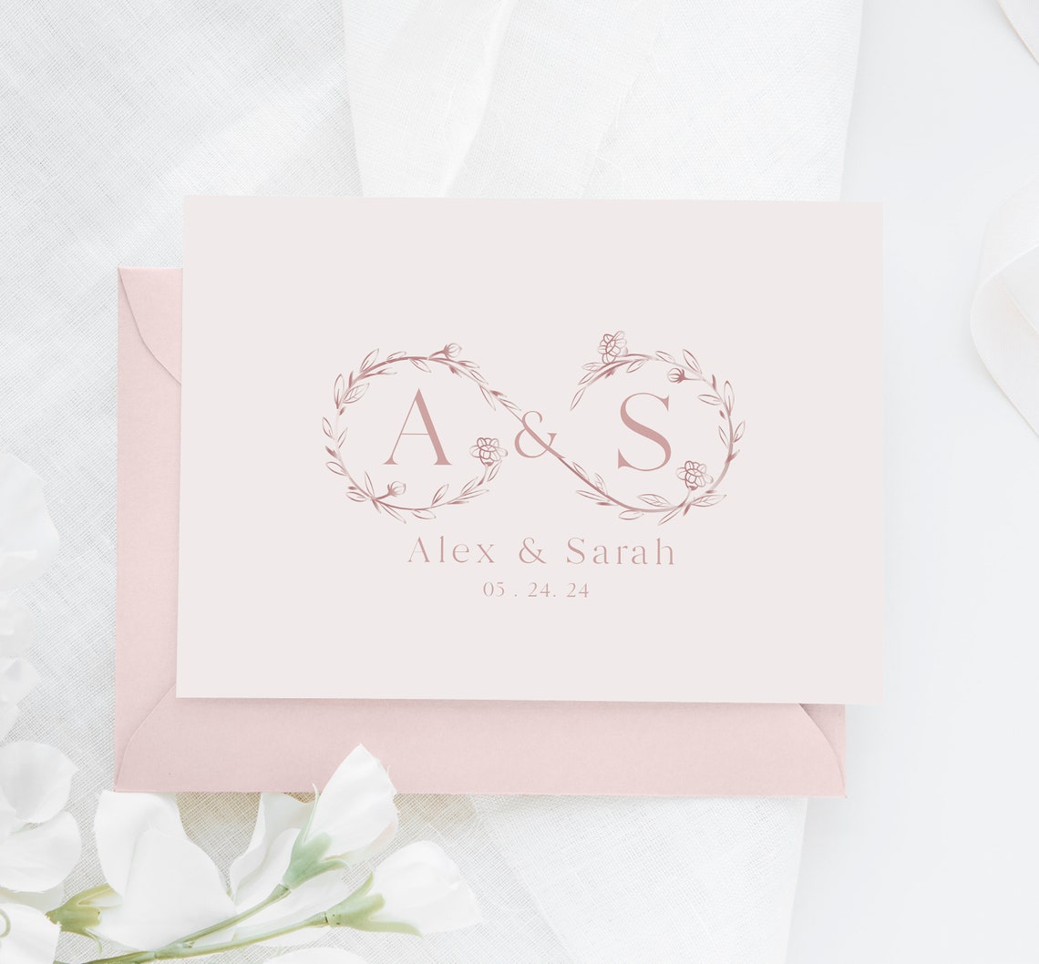 Floral Infinity Wedding Logo Template Editable Wedding Logo - Etsy