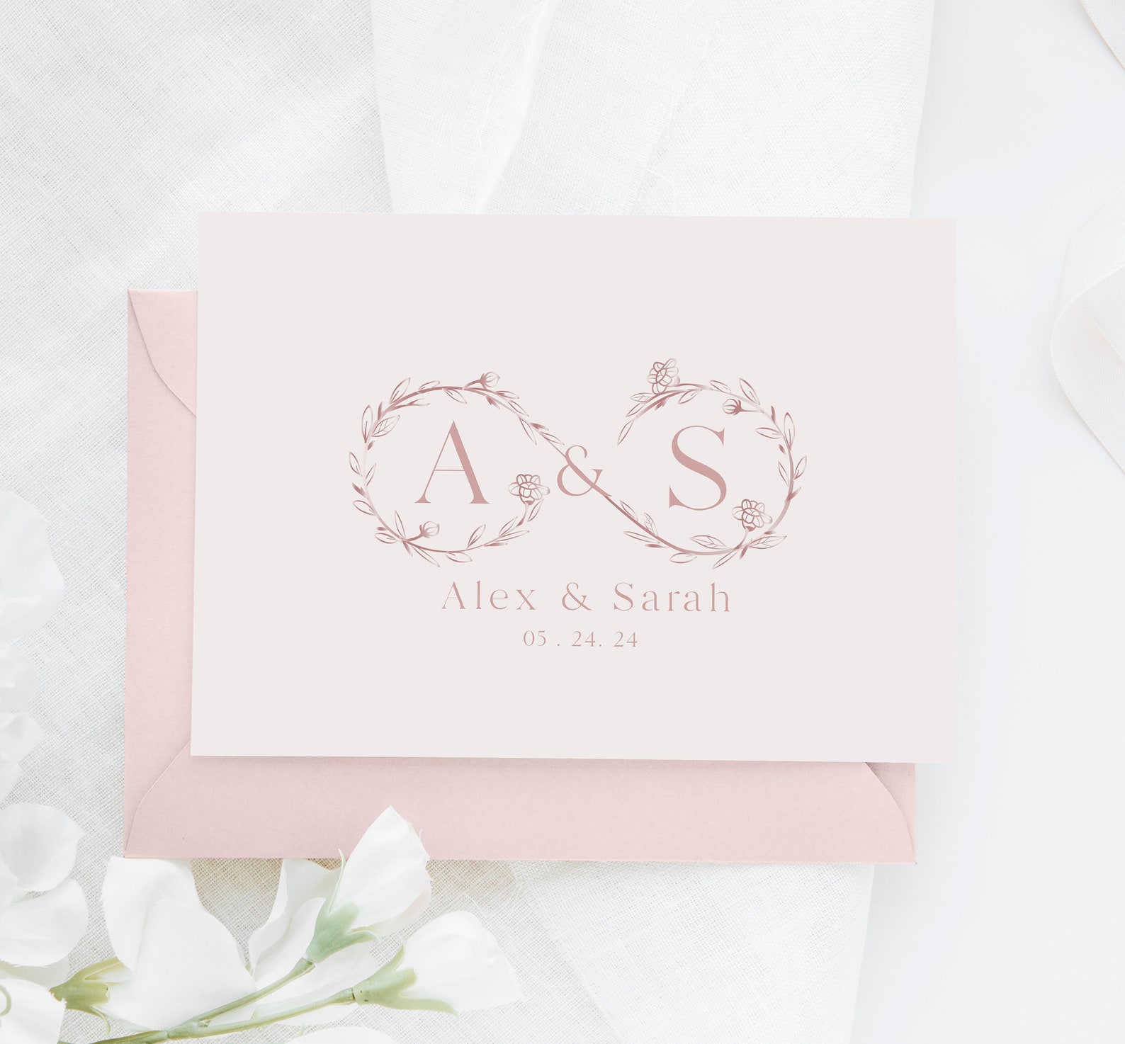 Floral Infinity Wedding Logo Template Editable Wedding Logo - Etsy