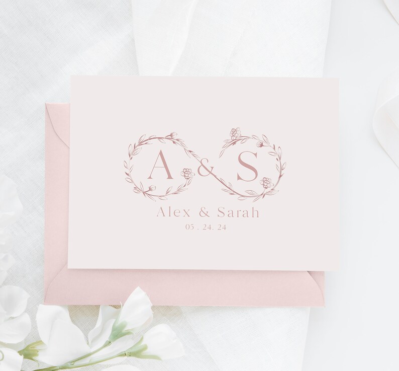Floral Infinity Wedding Logo Template Editable Wedding Logo - Etsy