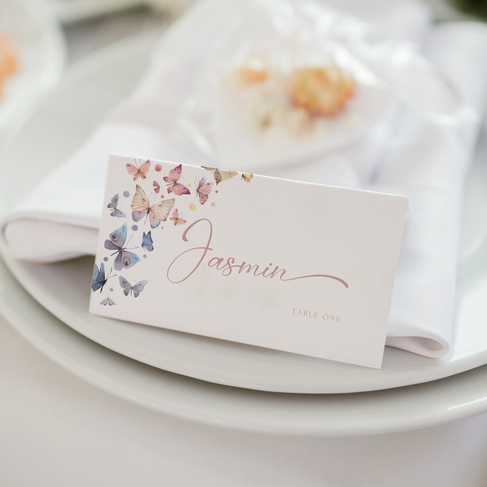 Butterfly Place Cards, Printable Food Label, Editable Butterfly Seating ...