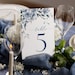 Dusty Blue Floral Wedding Table Numbers Template (digital Download) - Etsy