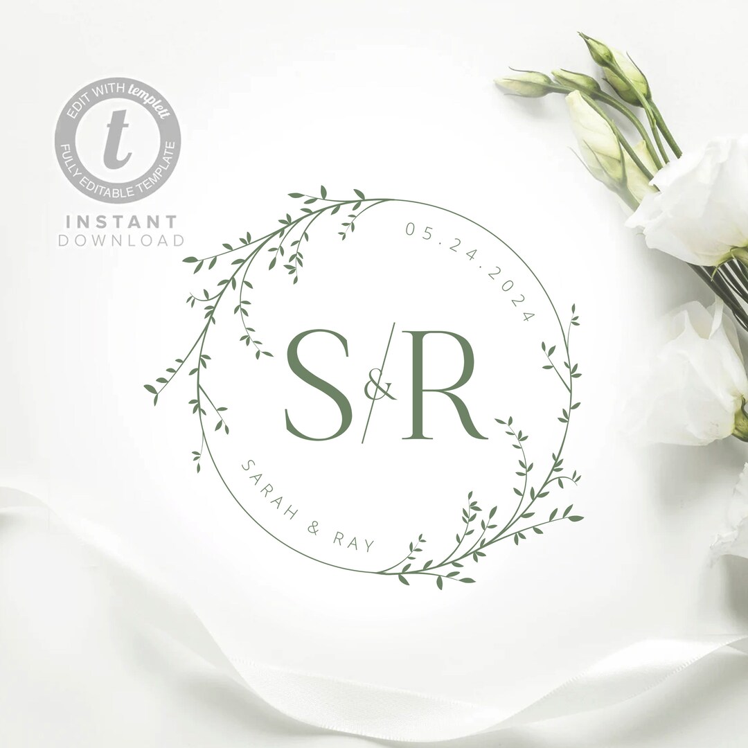 Editable Logo Template, Wedding Logo Branding, Premade Custom Logo ...
