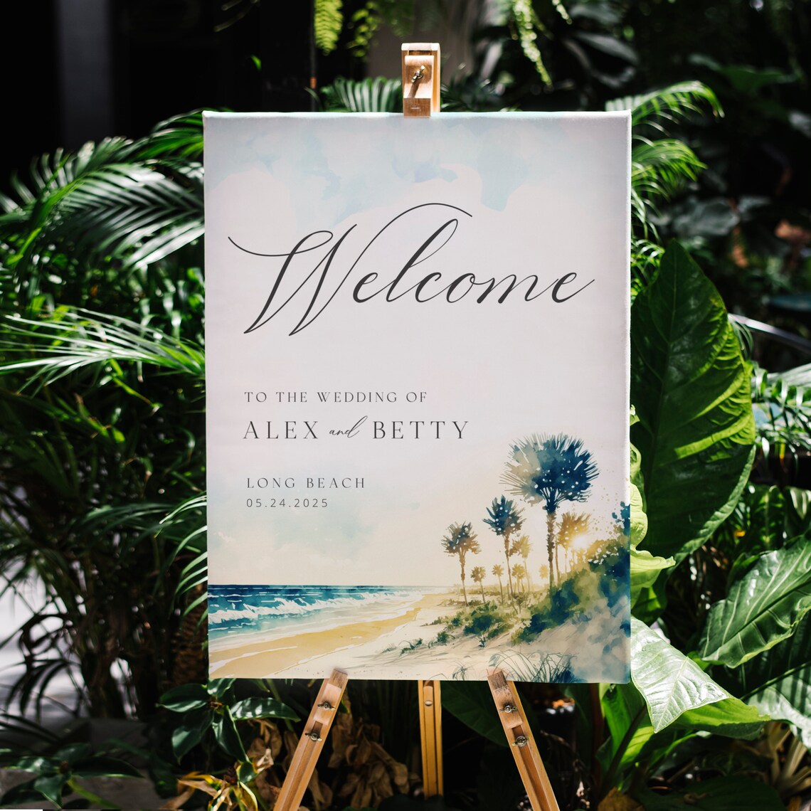 Beach Ocean Wedding Welcome Sign Template, Ocean Wedding Sign Printable ...