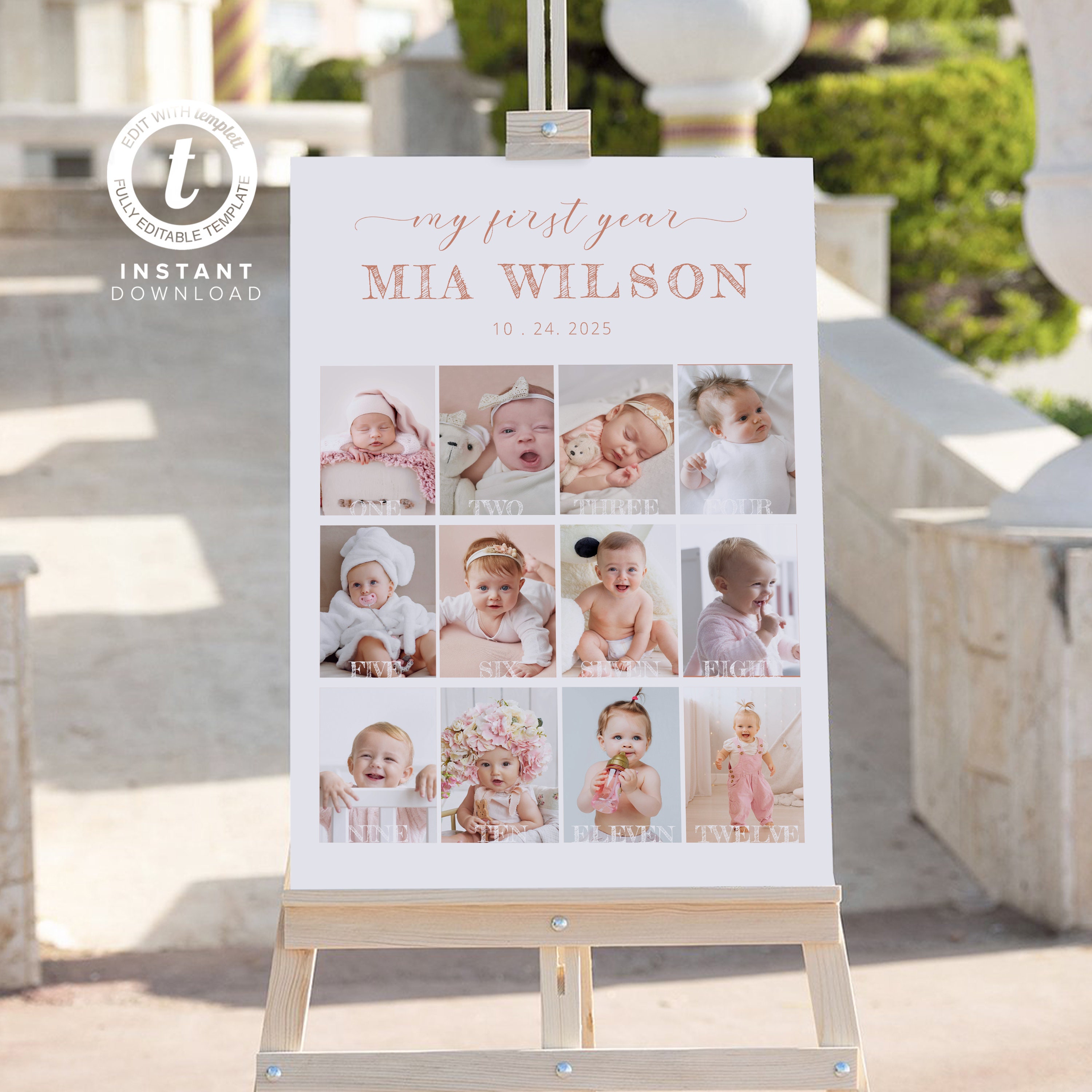 Printable Baby's First Year Photo Poster Template First - Etsy