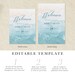 Beach Ocean Wedding Welcome Sign Template, Summer Ocean Wedding Sign ...