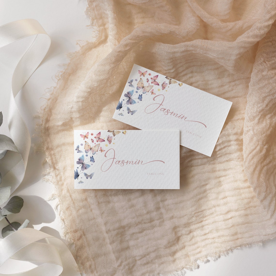 Butterfly Place Cards, Printable Food Label, Editable Butterfly Seating ...