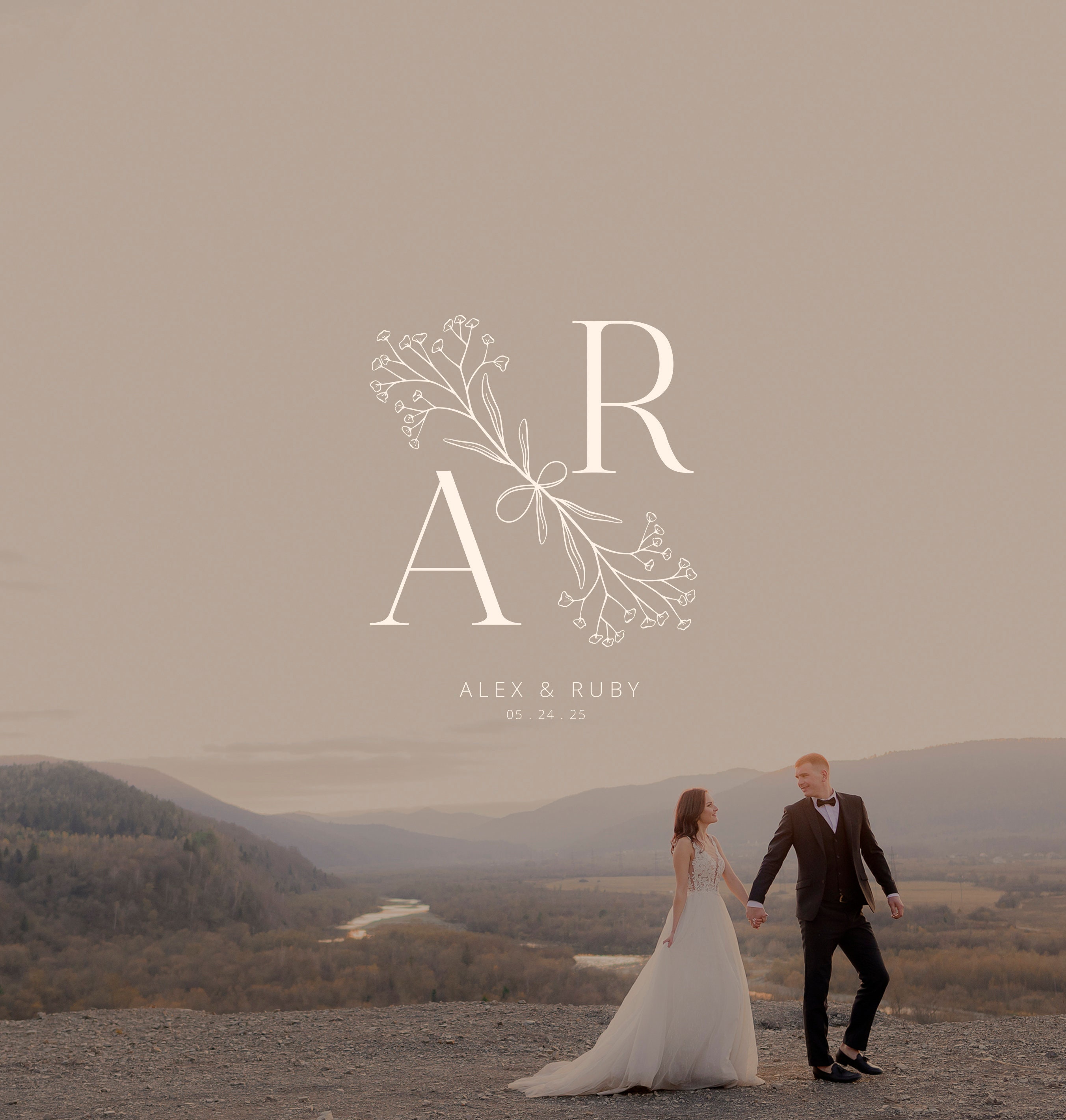 Multiple Color Floral Wedding Logo,editable Template, Wedding Monogram ...