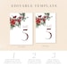Christmas Printable Table Numbers Template, Holiday Editable Table ...