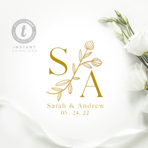 Editable Wedding Logo Multiple Color,editable Logo Template, Wedding ...