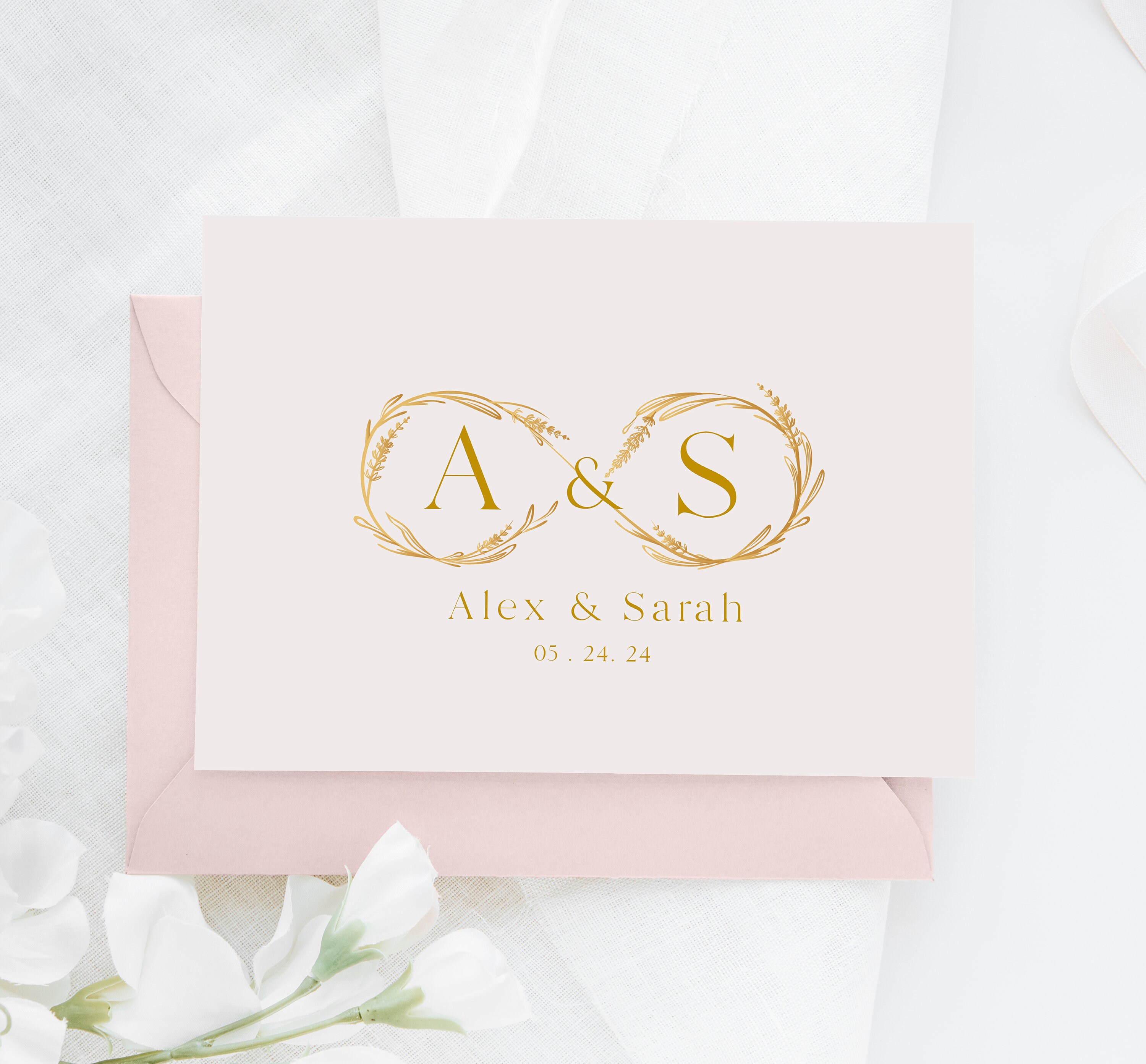 Editable Floral Infinity Logo Template, Wedding Branding, Custom ...