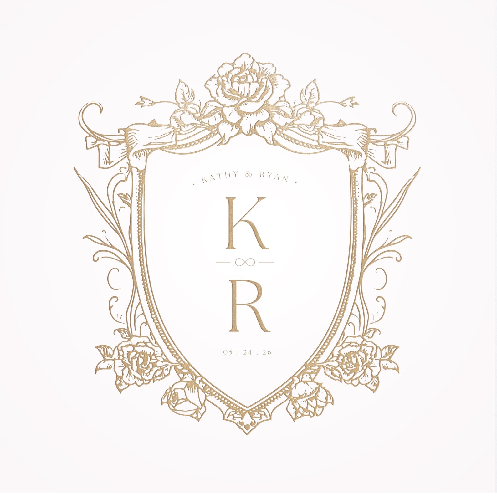 Editable Vintage Wedding Crest Logo Template: DIY Monogram (digital) - Etsy