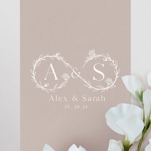 Floral Infinity Wedding Logo Template, Editable Wedding Logo Template ...