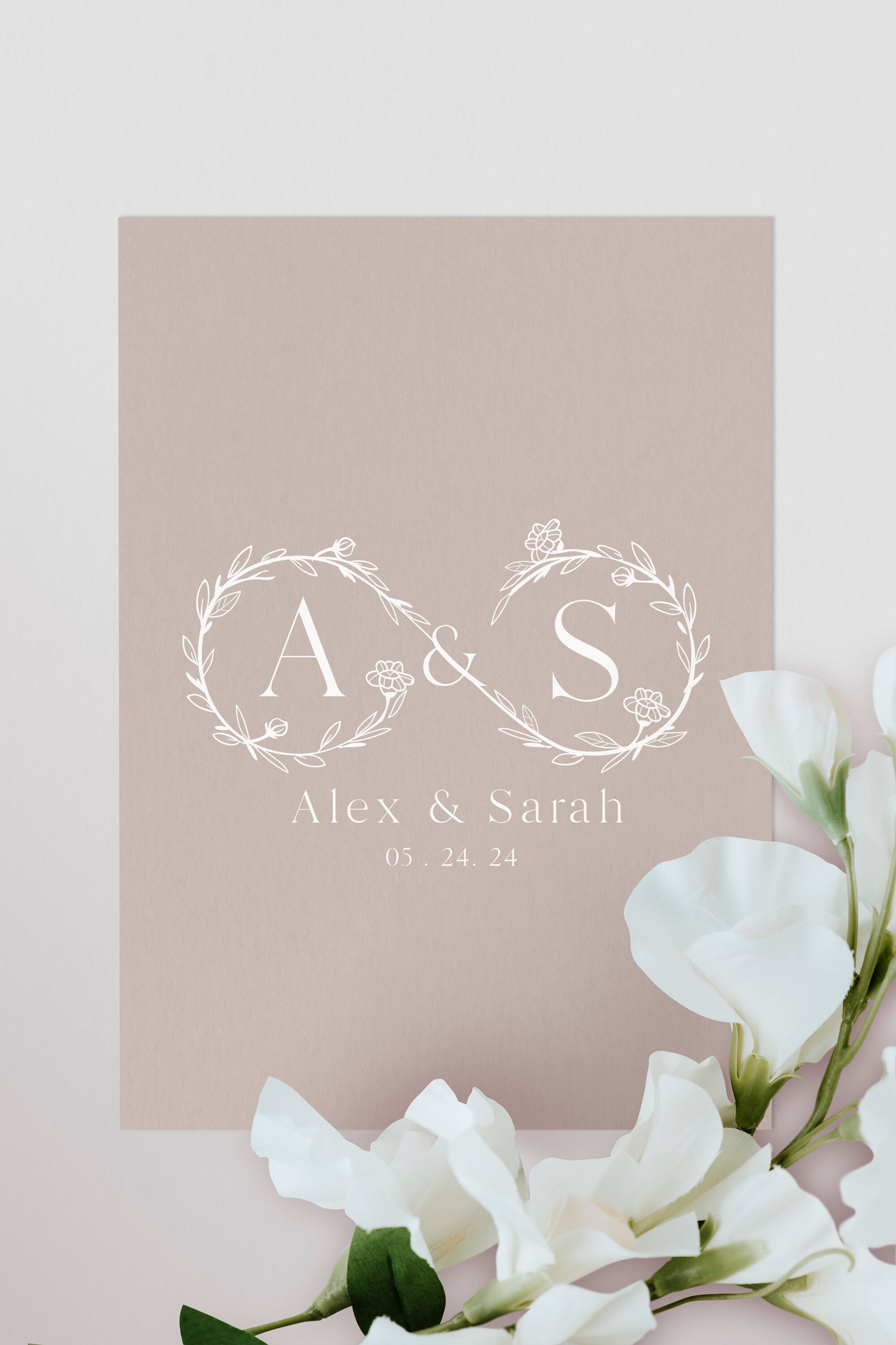 Floral Infinity Wedding Logo Template Editable Wedding Logo - Etsy
