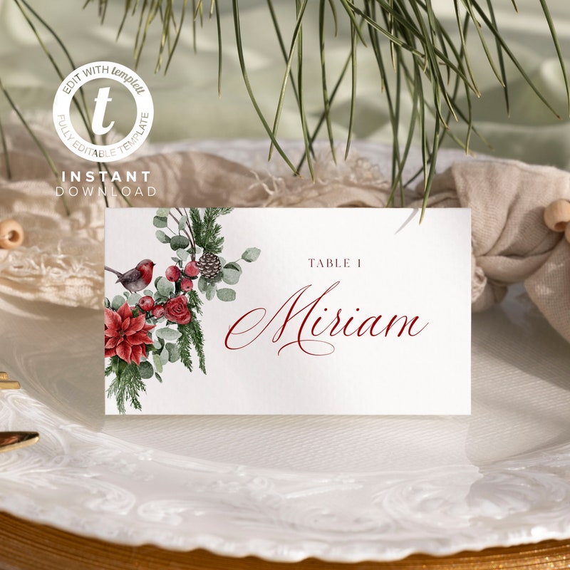 Christmas Place Card - Etsy