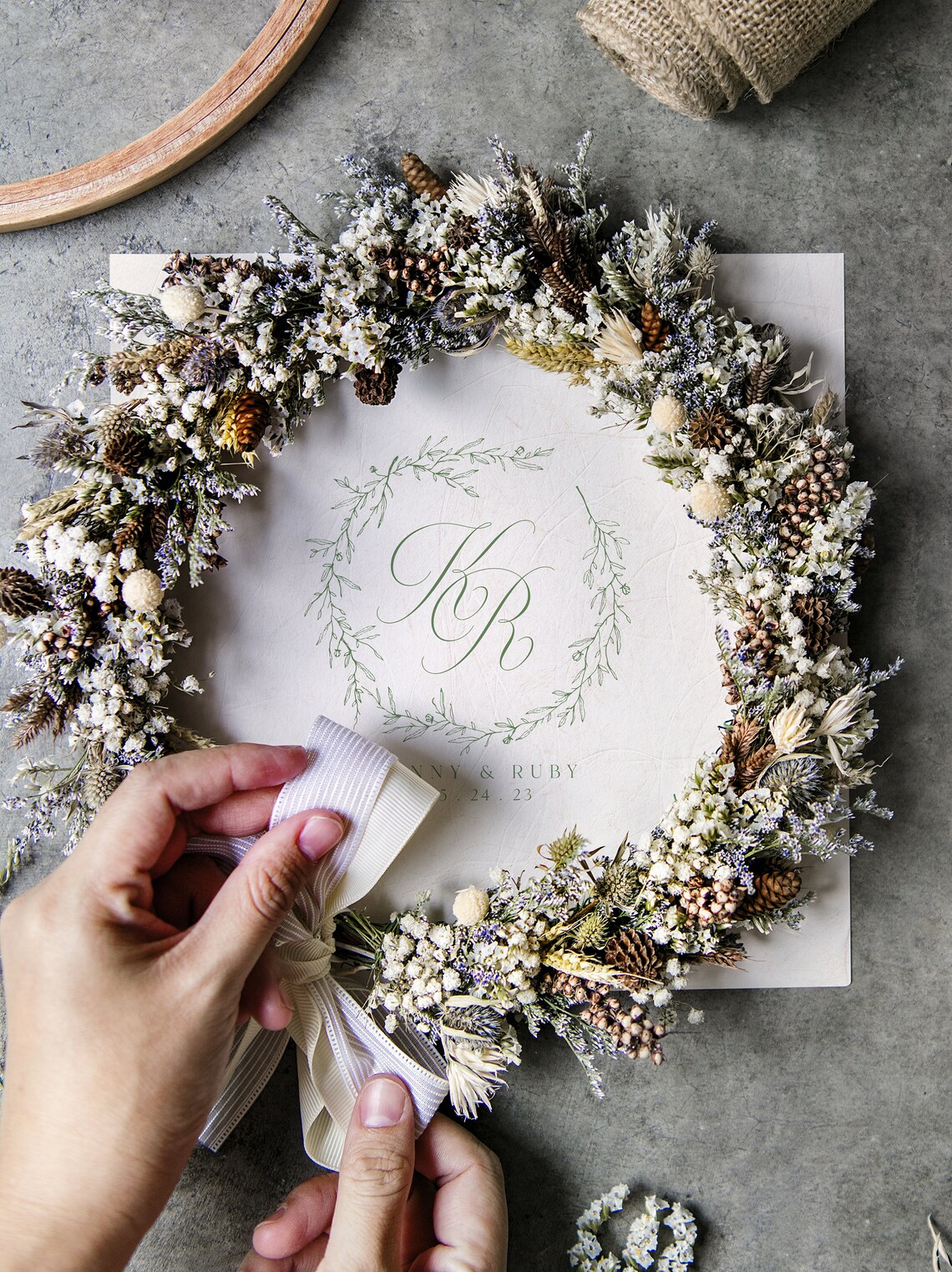 Floral Wreath Editable Logo Template Wedding Logo Branding - Etsy