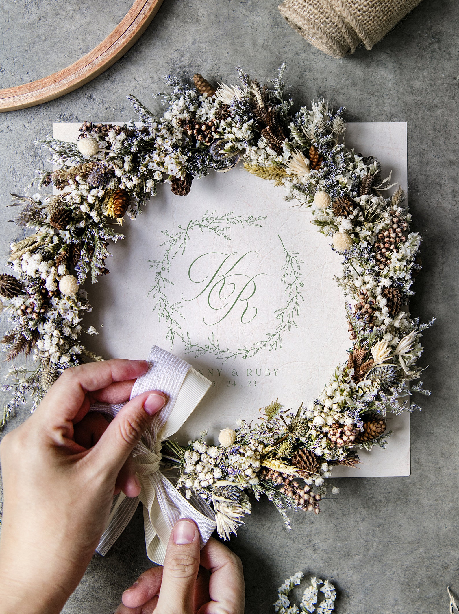 Floral Wreath Editable Logo Template Wedding Logo Branding - Etsy
