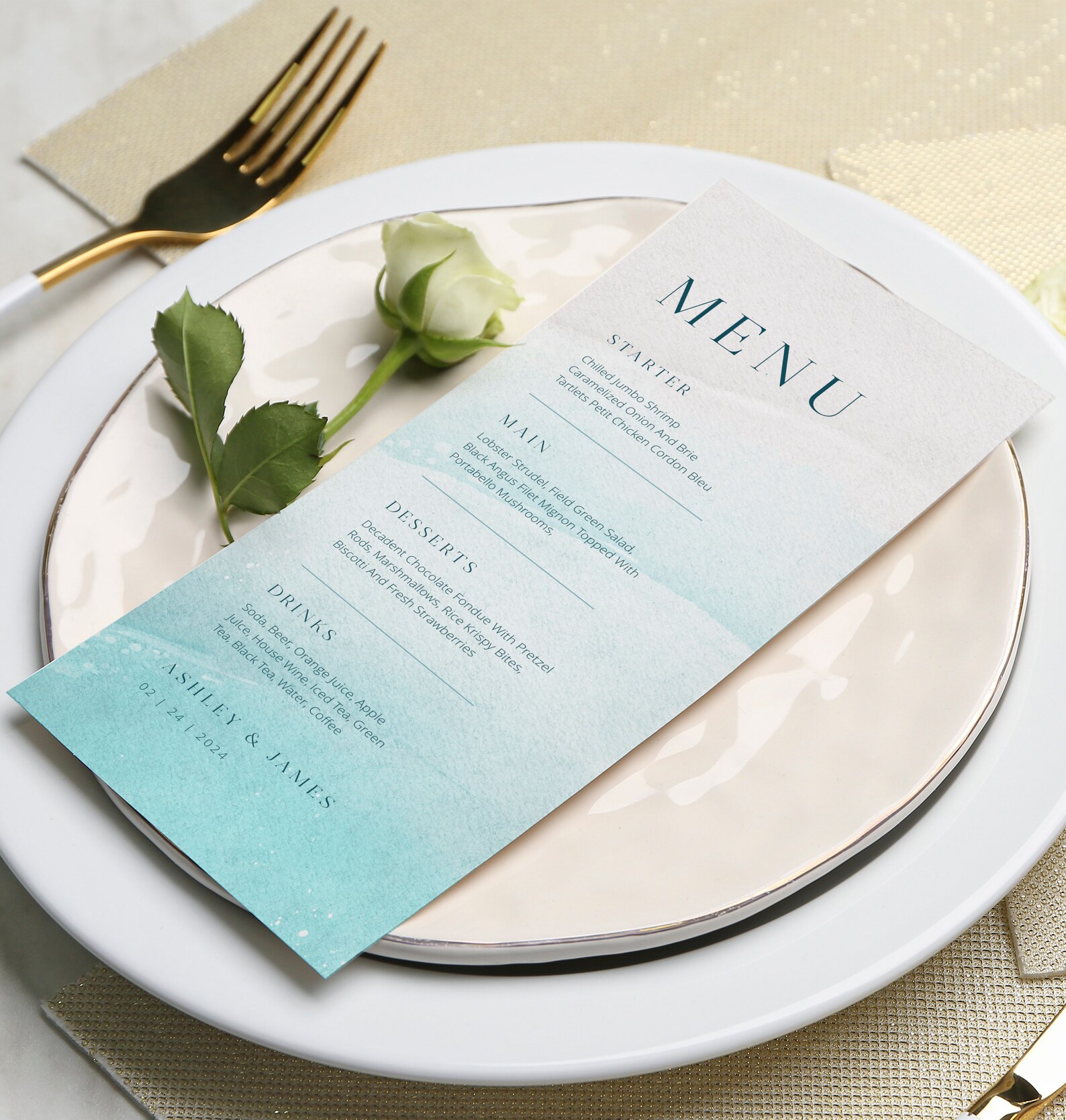 Ocean Sea Beach Wedding Menu Template,beach Sand Wedding Menu Template ...