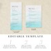 Ocean Sea Beach Wedding Menu Template,beach Sand Wedding Menu Template ...
