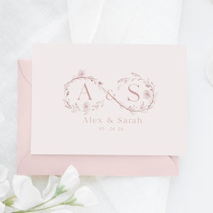 Floral Infinity Wedding Logo,multiple Color Editable Template, Wedding ...