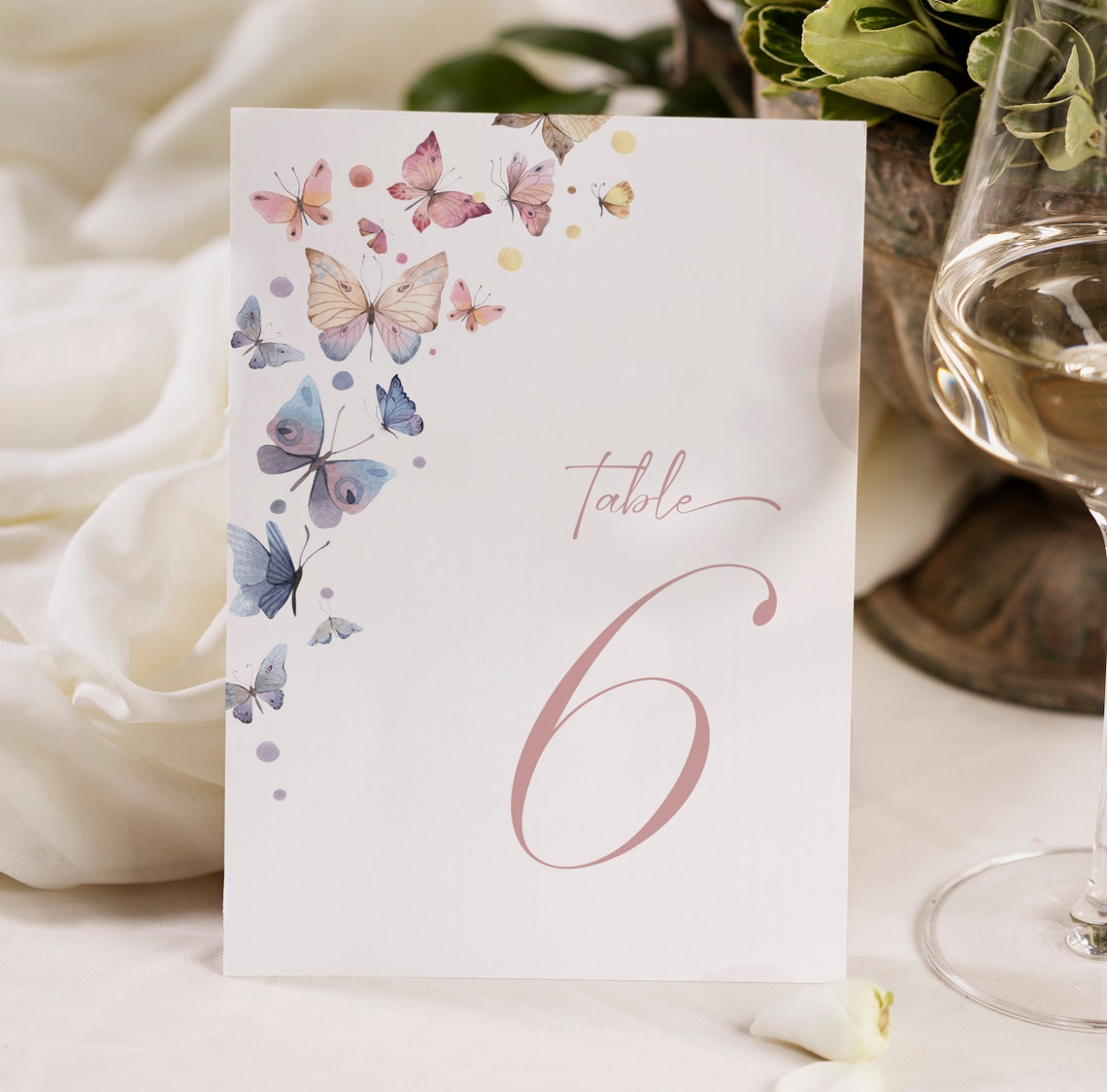 Butterfly Table Number Card Template Printable Table Number - Etsy
