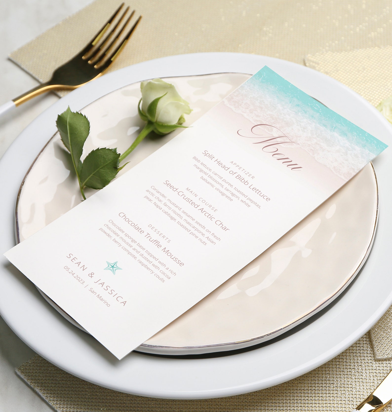 Beach Wedding Menu Template,instant Download,beach Themed Menu Template ...