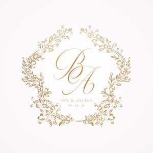 Wedding Logo Design Template,victorian Wedding Crest,wedding Branding ...
