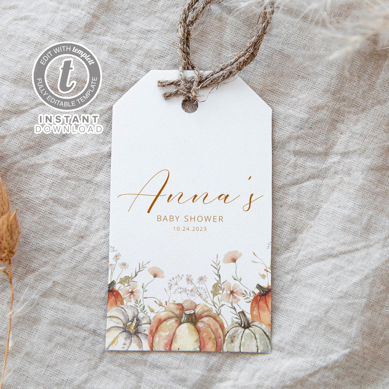 Fall Little Pumpkin Favor Tags, Tags for Baby Shower Favors, Fall Gift ...