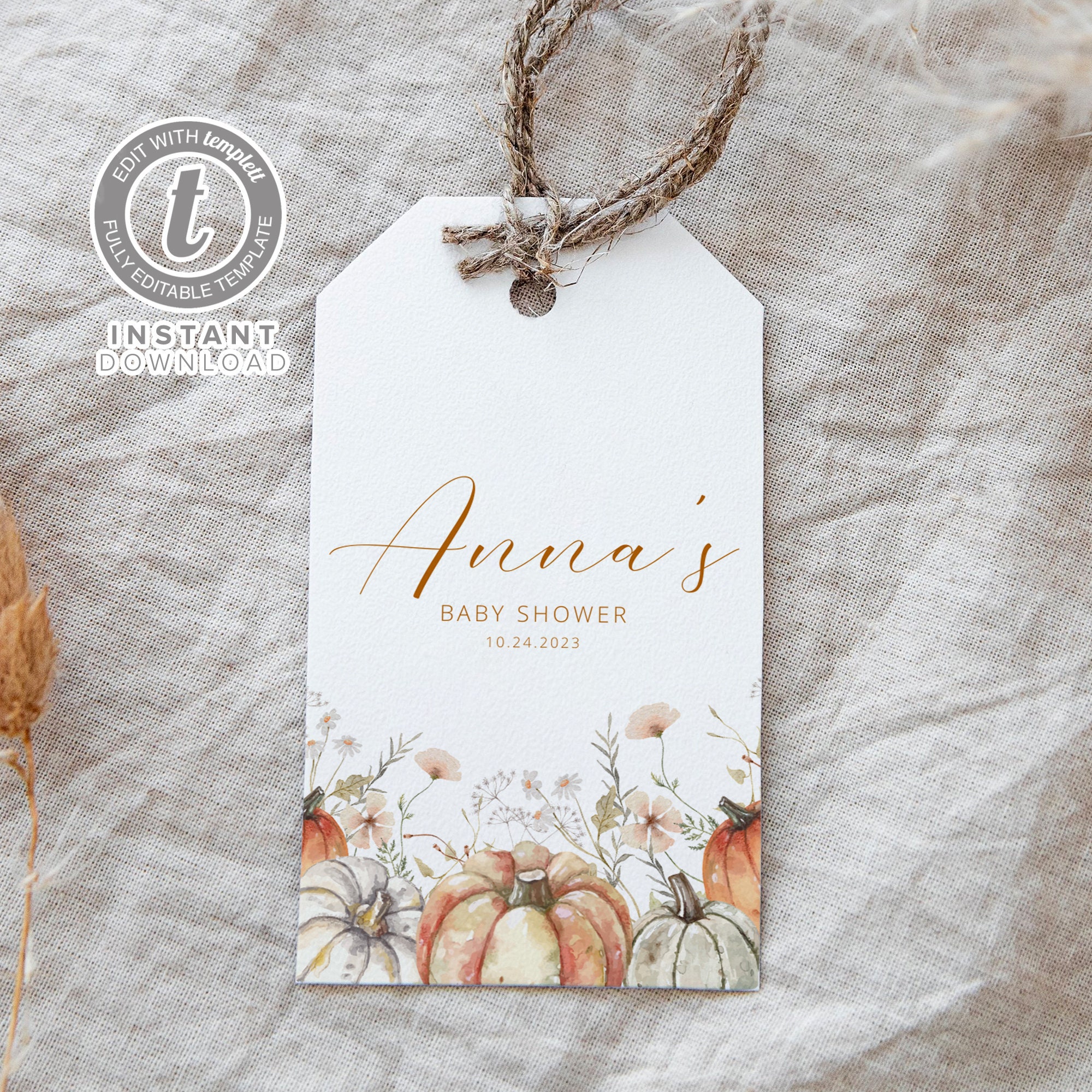 Fall Little Pumpkin Favor Tags, Tags for Baby Shower Favors, Fall Gift ...